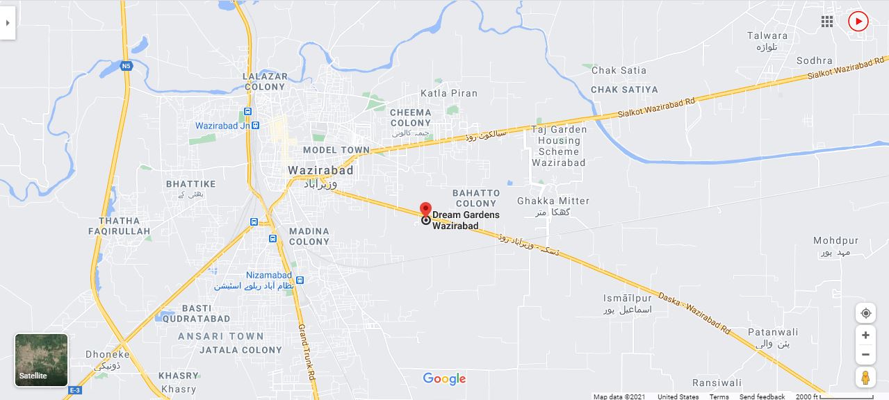 Dream Gardens Wazirabad - Payment Plan 2023 - Map