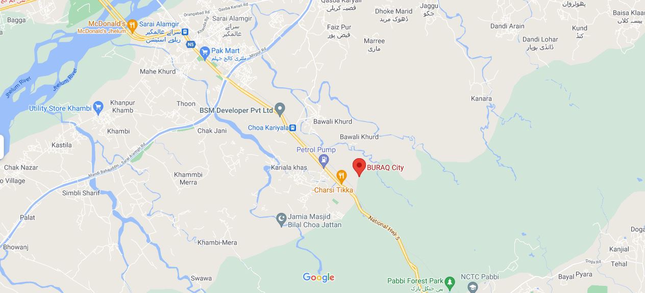 Buraq City Kharian – Payment Plan – Location - Map
